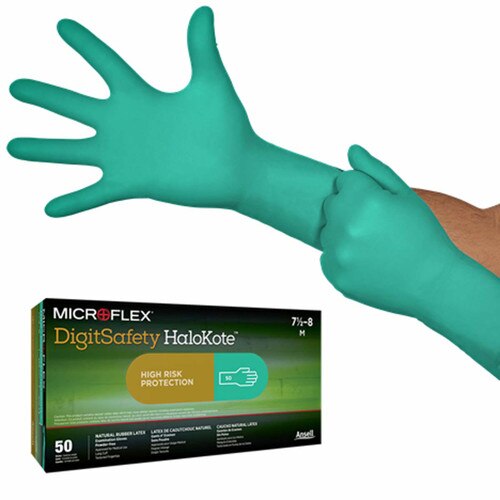 Ansell® DSK-1 Microflex® DigitSafety HaloKote™ DSK Latex Exam Glov