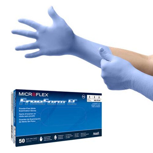 Ansell® FFE-775-L Microflex® FreeForm® EC FFE-775 Blue Nitrile Exa