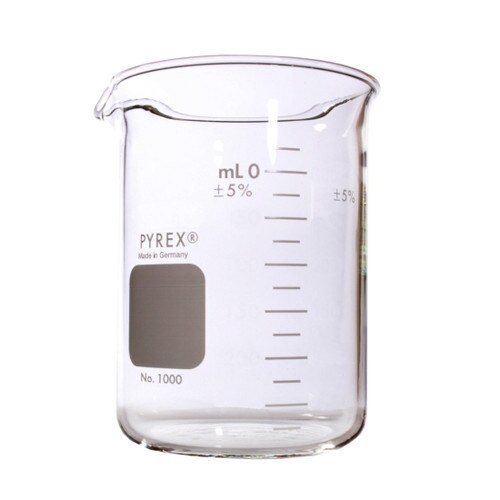 Corning® 1000-800 PYREX® 800mL Low Form Griffin Beaker, Double Scale, Gradu