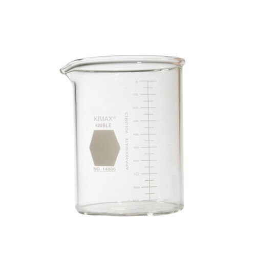 Kimble® 14005-4000 KIMAX® Heavy-Duty Glass Beaker with Spout, Low Form, Gra