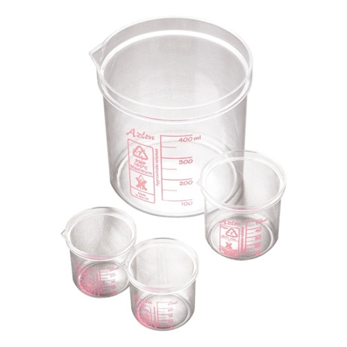 Azlon® 522095-2000 Square Ratio Graduated Plastic Beaker with Printed ...