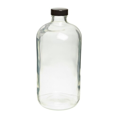 Wheaton® 220755 500ml Safety Coated Clear Glass Sample Bottle With Black Ph