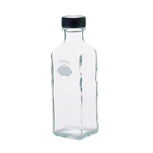 Kimble® 14925-160 KIMAX® 160mL Square Glass Milk Dilution Bottle with Screw