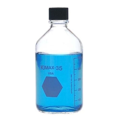 Kimble® 61110P-250 KIMAX® 250mL Round KG-35 Glass Storage Media Bottle with
