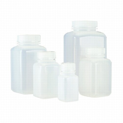 Nalgene® 2110-0008 Wide Mouth Square Sample Bottle, Polypropylene with PP S
