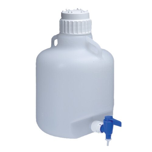 Nalgene® 2318-0130 Round Lab Carboy with Spigot, LDPE with PP Screw Cap, 50