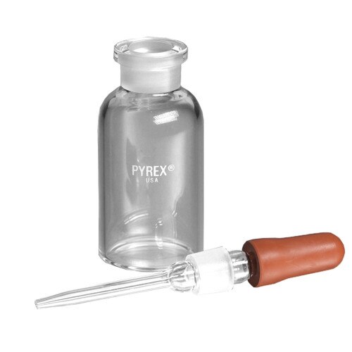 Corning® 1340-125 PYREX® Dropper Bottles with Bulb and Pipet, 125mL