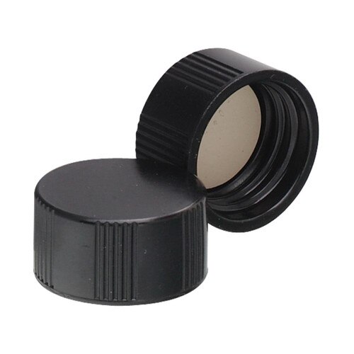 Wheaton® 240264 Black Phenolic Screw Caps with 14B Rubber Liner, 18-415 GPI