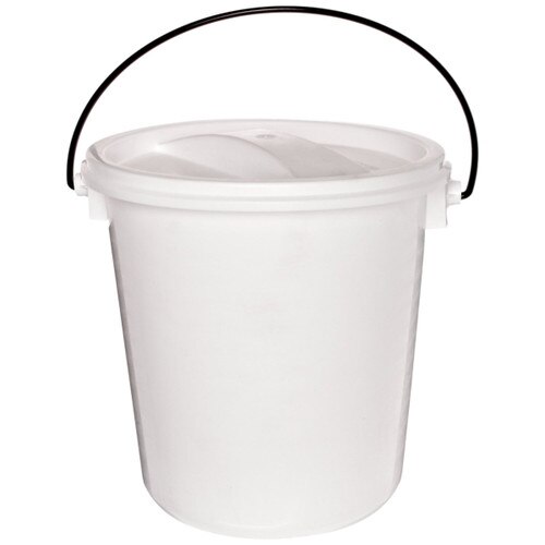Nalgene® 7102-0080 Graduated Air-Tight Lab Pail with Lid, LDPE, White, 7.6L