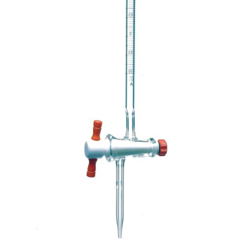 Kimble® 17110F-5 KIMAX® 5mL Glass Micro Buret Straight Bore PTFE Stopcock,