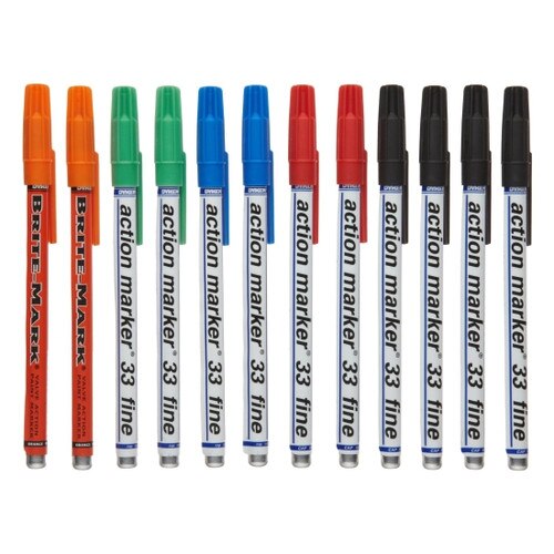 Bel-Art 133770000 Manomark™ Lab Marking Pens, Assorted Colors (Pack of 12)