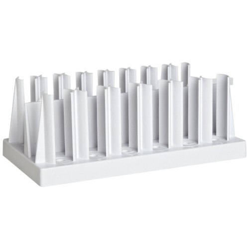 Bel-Art 189160000 Color Comparison Tube Rack with Drying Pins, White PP, 8-