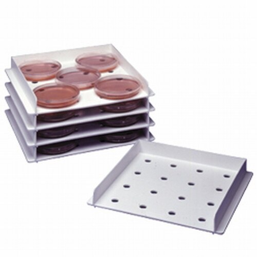 Bel-Art 189831000 Stackable Petri Dish Incubation Tray Rack, White Polyprop