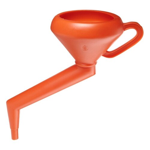 Bel-Art 148200000 Plastic Offset Stem Funnel with Bronze Mesh Filter Screen