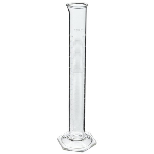 Corning® 3025-10 PYREX® 10mL Economy Graduated Cylinder with Double Metric