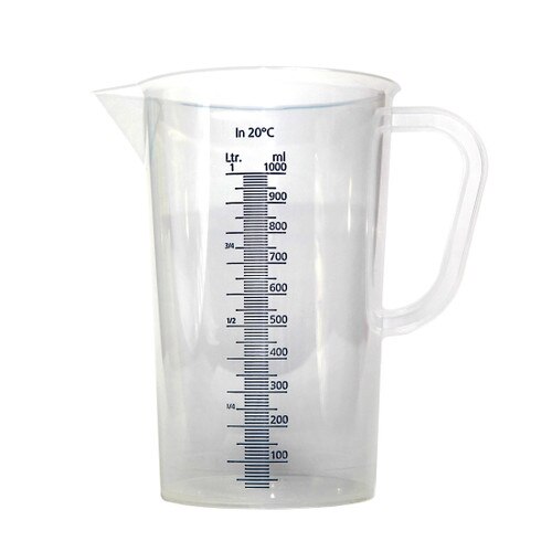 CapitolBrand® 442081 Plastic Beaker with Handle, 1000mL, Polypropylene ...