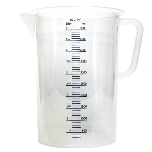 CapitolBrand® 445081 Plastic Beaker with Handle, 5000mL, Polypropylene ...
