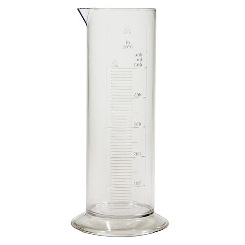 CapitolBrand® 64491 Short Form Plastic Graduated Cylinder, 500mL, Clear ...