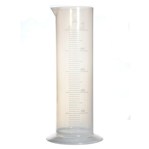 CapitolBrand® 645941 Short Form Plastic Graduated Cylinder, 1000mL ...