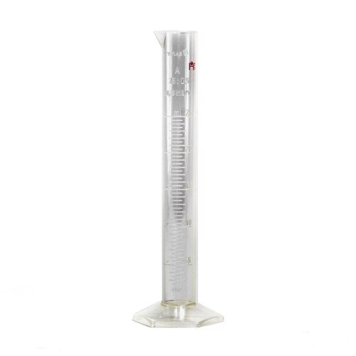 CapitolBrand® 64704 Plastic Graduated Cylinder, Class A Certified, 25mL ...