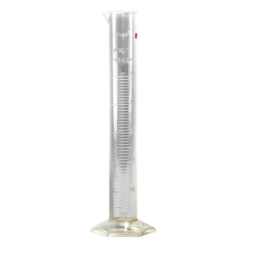 CapitolBrand® 64804 Plastic Graduated Cylinder, Class A Certified, 50mL ...