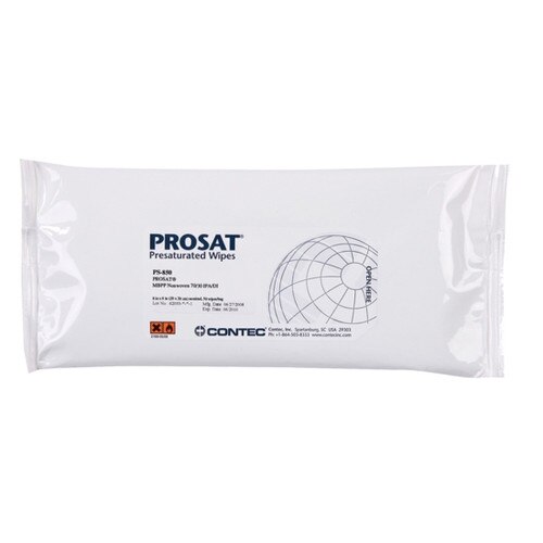 Contec® PROSAT® Meltblown Polypropylene Wipe with 70% IPA/30% DI Water ...