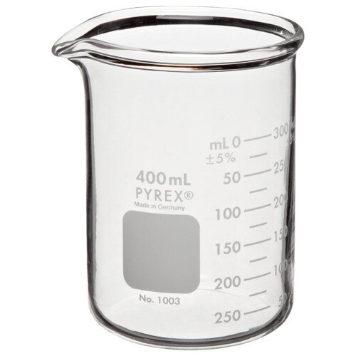 Corning® 1003-400 PYREX® 400mL Low Form Heavy Duty Griffin Beaker, Double S