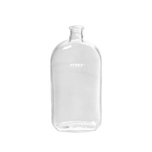 Corning® 1290-1L PYREX® 1000mL Rectangular Roux Culture Bottle with Offset