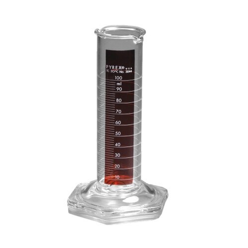 Corning® 3044-50 PYREX® 50mL Lifetime Red™ Graduated Cylinder (Low-Form Tut