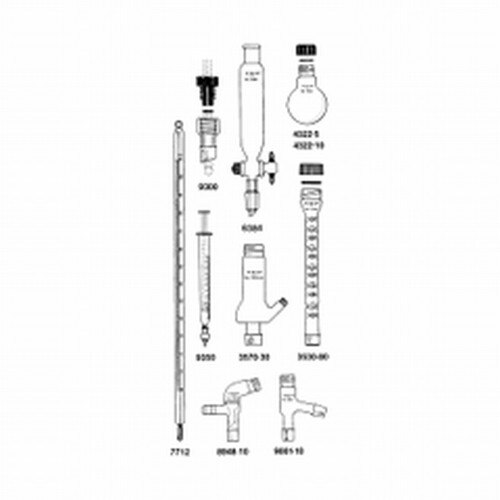 Corning® 3530-80 PYREX® Vigreux Distillation Column with 75mm Threaded Cap,