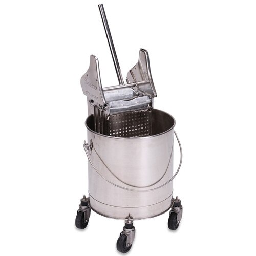 Contec® 8 Gallon (30.3L) Stainless Steel Bucket with Casters ...