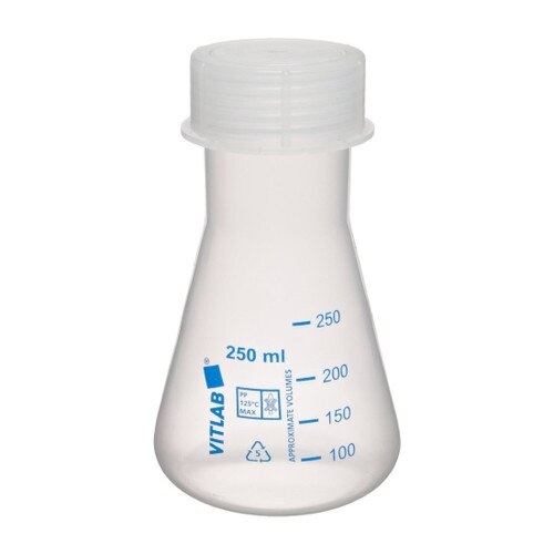 Dynalon® 341505 Graduated Plastic Erlenmeyer Flask with Screw Cap, Wide ...