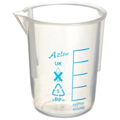 Azlon® 522655-5000 Low Form Graduated Plastic Beaker with Printed Graduations, PP, 5000mL