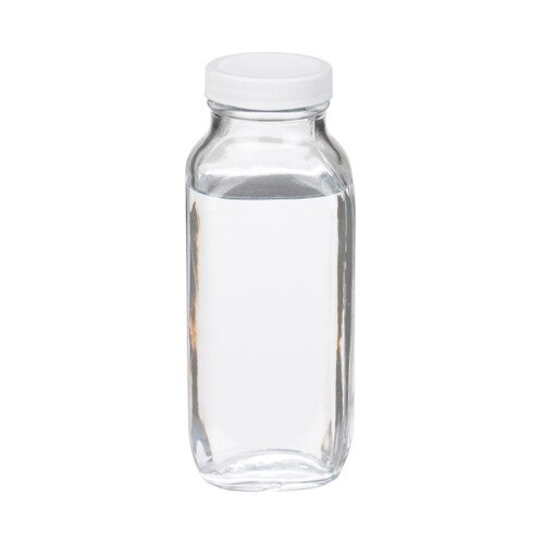 Wheaton® W216882 500mL Clear French Square Glass Sample Bottle with White P