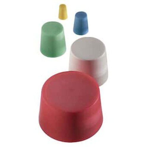 Cole-Parmer Essentials EW-06298-02 Solid Color-Coded Silicone Stoppers ...
