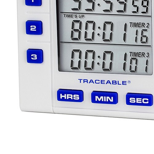 Traceable® EW-94411-10 Three-Channel / Triple Display Digital Timer with Al