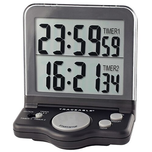 Traceable® EW-98766-77 24-Hour White Jumbo Digital Timer with Clock & Dual