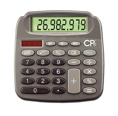 Cole-Parmer EW-98766-82 Solar Desktop 8-Digit Calculator, Dimensions: 4-1/2