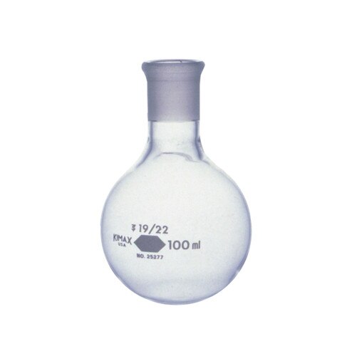 Kimble® 25277-100 KIMAX® 100mL Round Bottom Boiling Flask with Short Neck