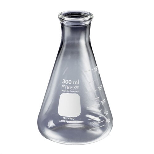 Corning® 4980-500 PYREX® 500mL Narrow Mouth Erlenmeyer Flask with Heavy Dut