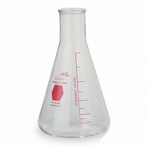 Kimble® 26500R-125 KIMAX® 125mL Colorware® Erlenmeyer Flask with Red Scale,