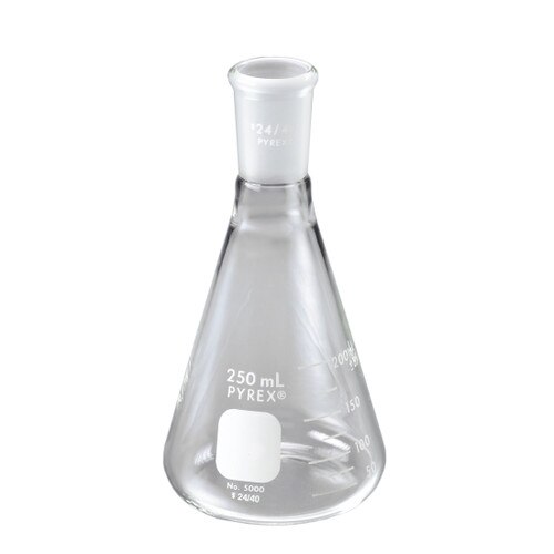 Corning 5000-250 PYREX 250mL Narrow Mouth Erlenmeyer Flask with 24/40 ST
