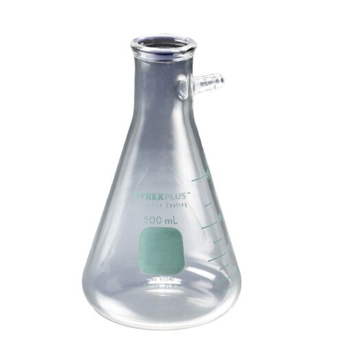Corning® 65340-500 PYREXPLUS® 500mL Heavy Wall Filtering Flask with Sidearm