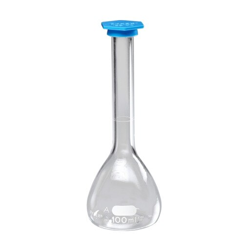 Corning® 5580-2L PYREX® 2L Class A Volumetric Flask with PE Snap-Cap