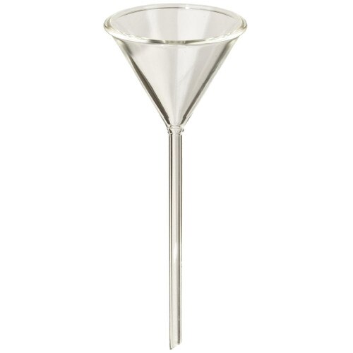 Corning® 6140-75 PYREX® 75mm 60° Angle Plain Glass Analytical Funnel with 1