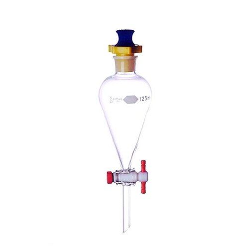Kimble® 29049F-1000 KIMAX® 1000mL Squibb Pear-Shaped Separatory Funnel with