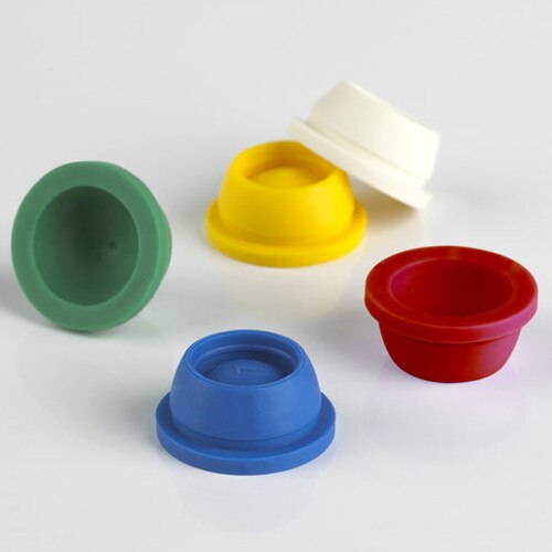 Globe Scientific 113150Y Pierceable Tube Stopper Cap for 12 to 13mm Blood C