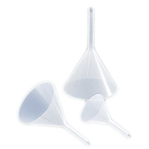 Globe Scientific 600153-2 Plastic 60° Analytical Funnel with Long Stem and