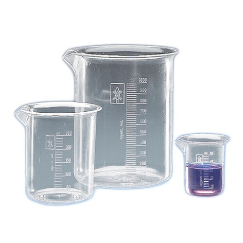 Globe Scientific 601542-1 Plastic Griffin Beaker with Molded Graduations, 5