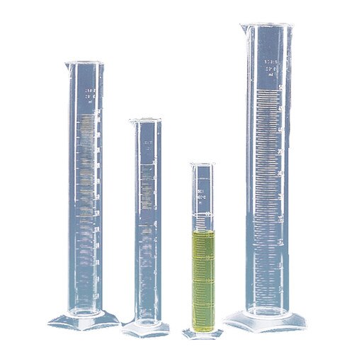 Globe Scientific 601575 Plastic Graduated Cylinder with Molded Graduations,